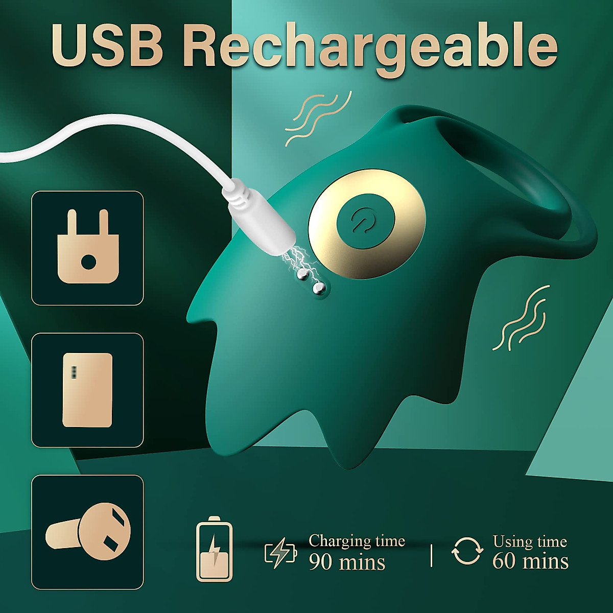 Vibrating Cock Ring, Penis Ring Sex Toy Vibrator with 10 Vibration Modes & USB Rechargeable, Silicone Adult Sex Toy for Men, G spot Clitoral Vibrator for Woman Couple, Adult Sex Toys & Games