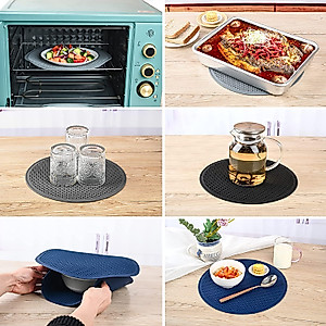 Silicone Microwave Mat Heat Resistant Multifunctional Mat, Splatter Guard, Trivet, Hot Pad, Pot Holder Round 12 Inch, 1 Pcs