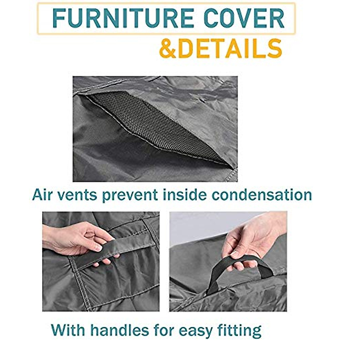 Patio Furniture Set Cover Outdoor Sectional Sofa Set Covers Waterproof Outdoor Dining Table Chair Set Cover Heavy Duty 128" L x 83" W x 28" H