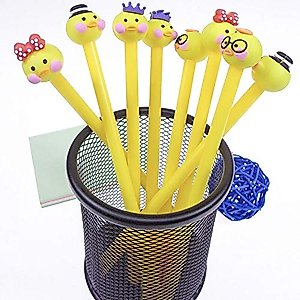 Yellow Duck Creative Expression Gel Ink Pen Cute Kawaii Black Writing Pens Black Ink Gel Pen Party Gift Gel Ink Pens Funny School Stationery Office Supplies(8PCS)