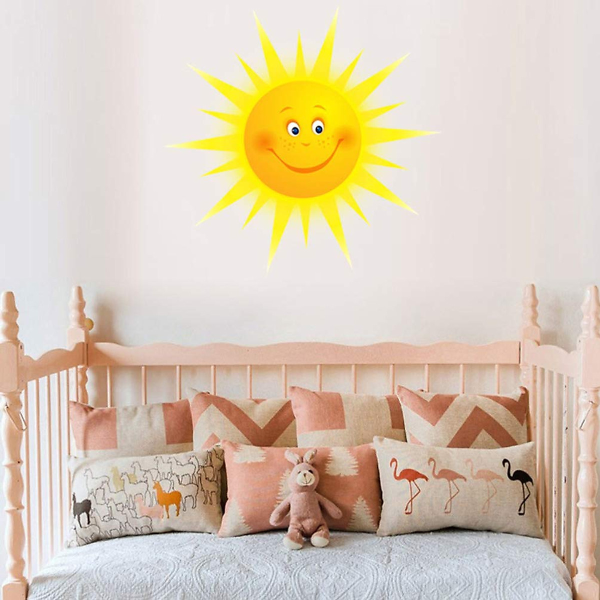 Smiling Sun Wall Sticker Wall Decal Sun Wallpaper for Kindergarten Home Room Wall Decorations
