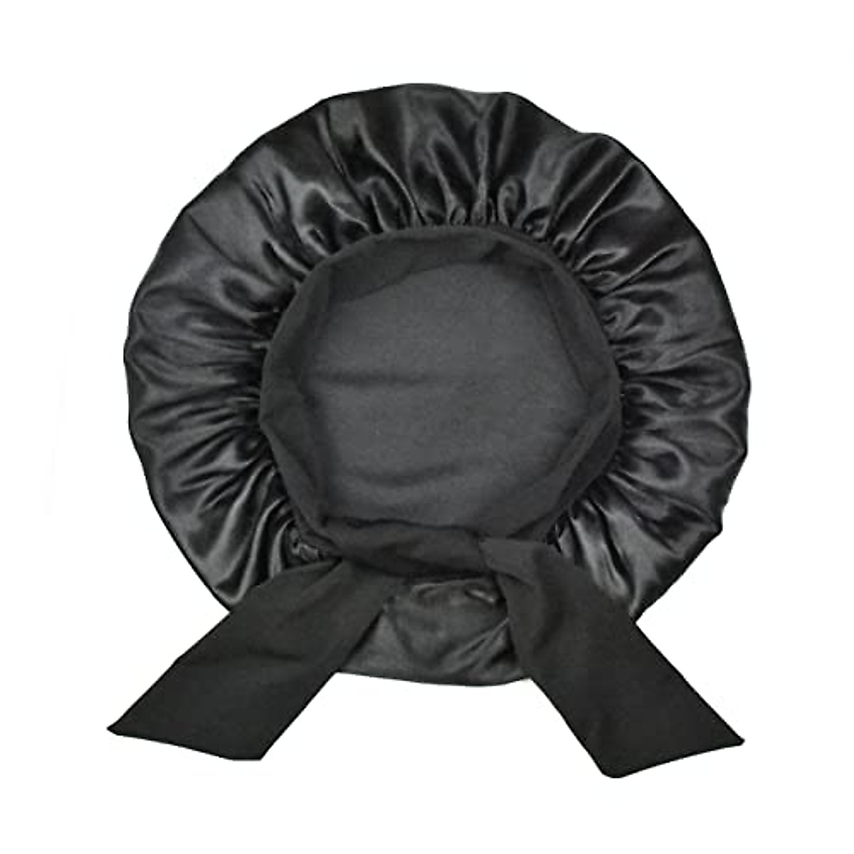 Silk Bonnets Satin Bonnet for Women Curly Hair Covers Large Sleep Hair Bonnets Sleeping Night Cap Silk Bonnet with Tie Band Black