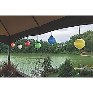 Xodus Innovations WP465 Battery Powered Hanging Decorative Outdoor Pulsing 5" Globe Light with Sensor Turns-On at Dark for 4 Hours, Light Green, 5"