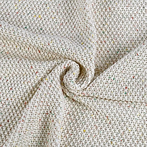 Pinuotu Knitted Baby Blanket for Boys & Girls, 100% Cotton Receiving Swaddle Crib Stroller Blanket for Shower Gift Registry for Newborns, Infants, Toddlers40 x31(Oatmeal Fleck)