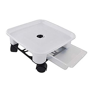Square Plastic Plant Pot Trolley Large Plant Pot Mover Dolly Garden Flower Pot Stand on Wheels Heavy Duty Plant Pot Caddy on Wheels Plant Pot Saucers with Wheels and Drainage Holes Indoor (White 6)