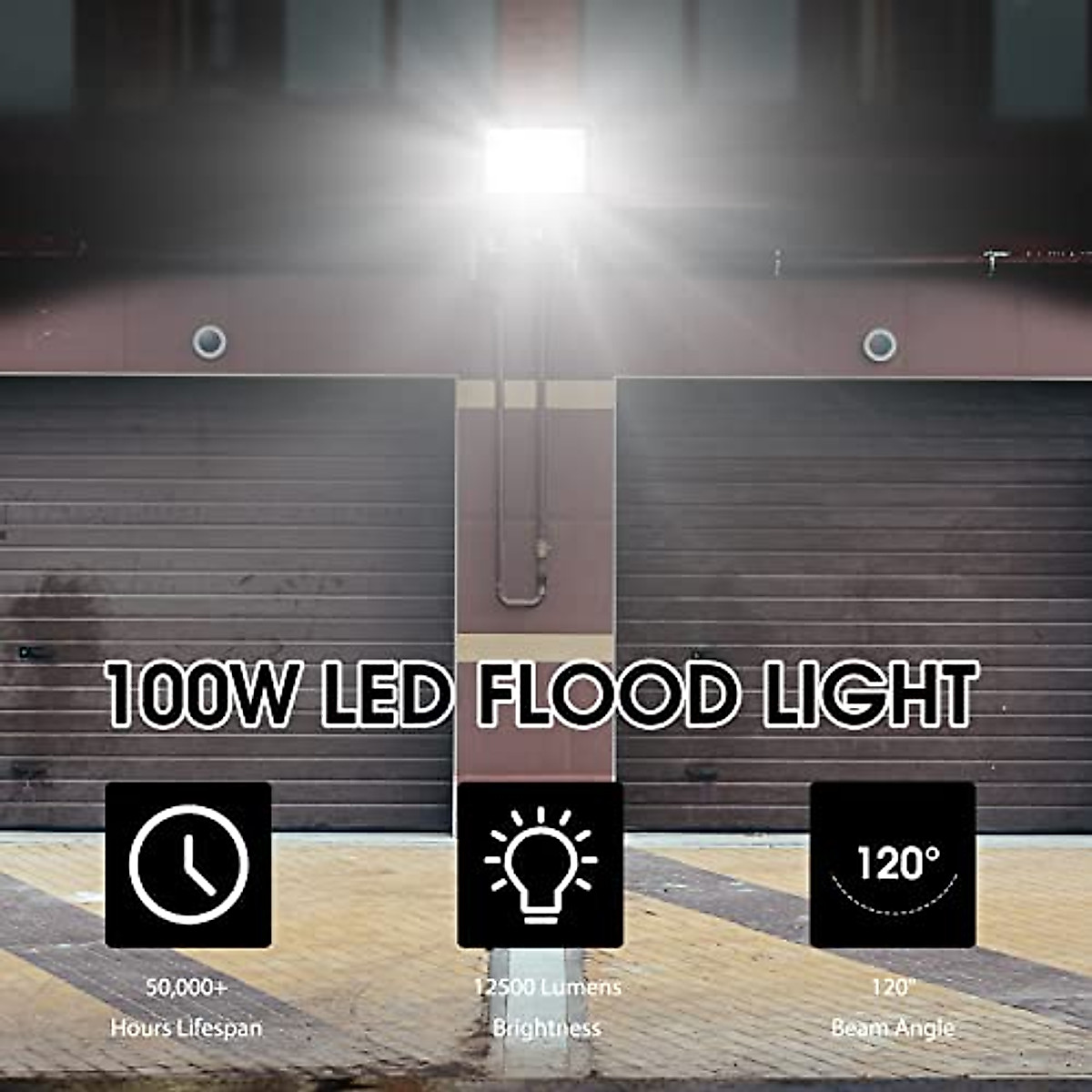 XYCN 3 Pack 100W LED Flood Light, IP66 Waterproof Outside Flood Light, 11500LM Super Bright Outdoor Security Lights, 5000K Daylight White Floodlight for Yard Garden Playground Basketball Court Patio