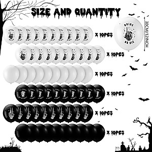Norme 60 Pcs Bride or Die Latex Balloons Black Bachelorette Party Balloons Decorations Skull Till Death Do Us Party Black and White Balloon Decor for Engagement Bridal Shower Wedding Party Supplies