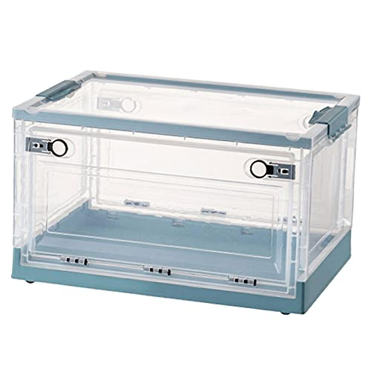 Multipurpose Storage Box Storage Organizer with Lids Folding Storage Bucket Dirty Clothes Case for Ties Socks Towel Toys Organization, Light Blue