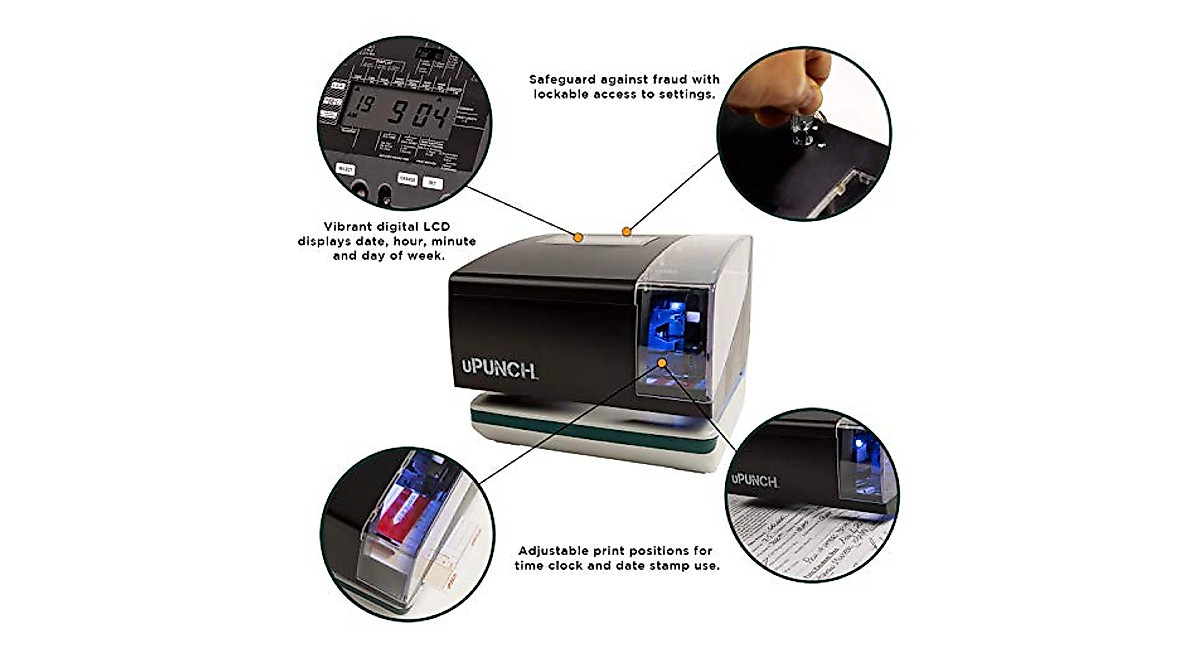 uPunch CR1000 Digital Time Clock & Date Stamp for Businesses
