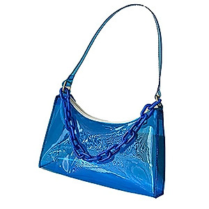 Women Girls Shoulder Bag Fashion Pellucid Jelly Tote Bag Hobo Handbag Purse Summer Solid Lightweight Small