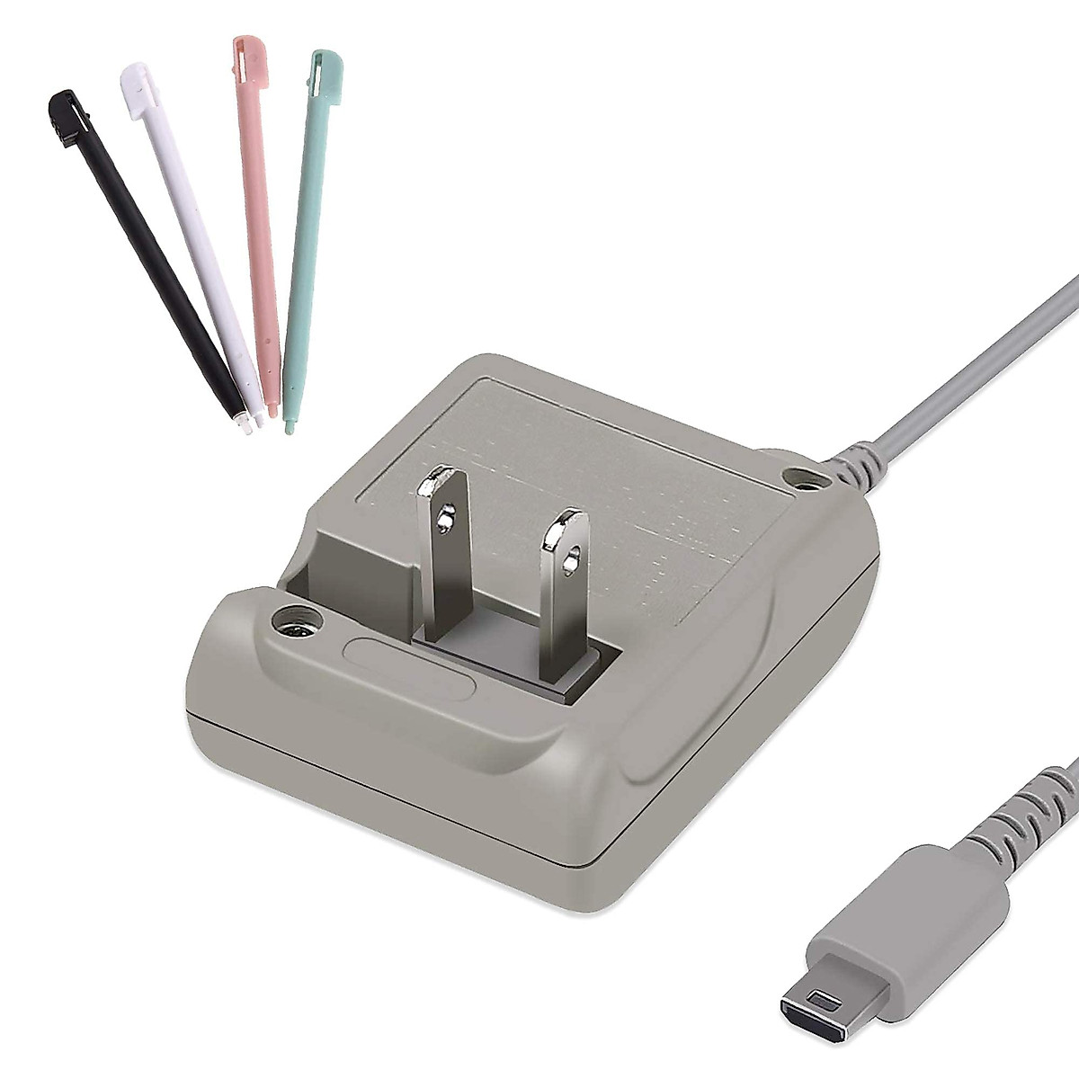 Xahpower DS Lite Charger Bundle, 1 Pack Charger and 4 Pack Stylus Pen for Nintendo DS Lite