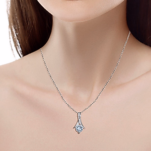 Gem Stone King 925 Sterling Silver Aquamarine Pendant and Earrings Jewelry Set For Women (2.25 Cttw, Round Gemstone Birthstone, with 18 Inch Silver Chain)