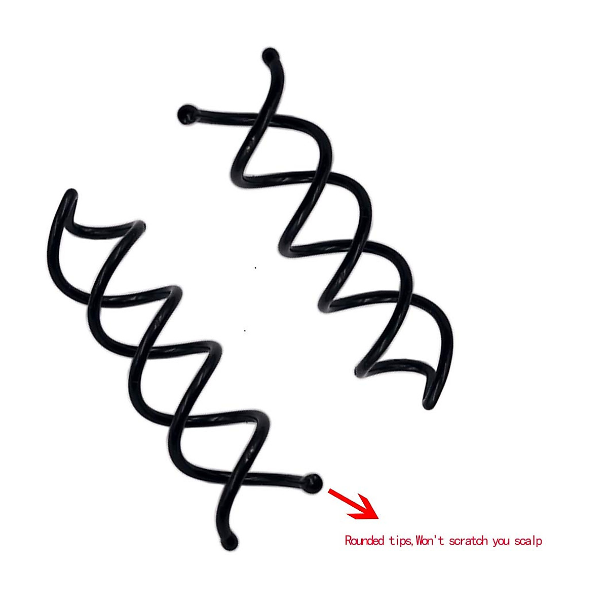 60Pcs Spiral Hair Pin Messen Bobby Hair Pins Spin Pins Non-Scratch Round Tips Twist Screw Hair Pin (Black/Silver/Gold/Rose Gold)