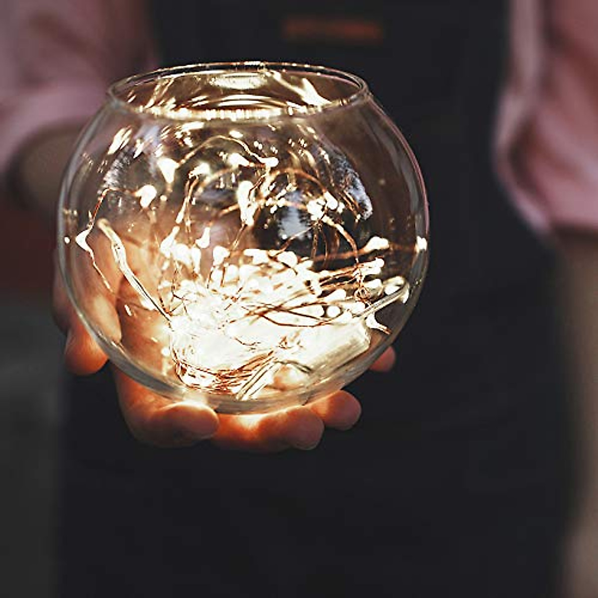 XUNATA Solar String Lights, 66Ft 200 LED 8 Modes Copper Wire Indoor Outdoor Starry String Lights, Waterproof Solar Decoration Lights for Gardens, Homes, Parties (White)