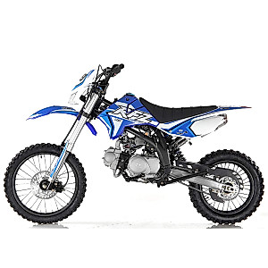 125cc Dirt Bike Pit Bike Adult Dirt Pitbike Gas Dirt Bikes with Headlight 125cc Gas Dirt Pit Bike (Blue)