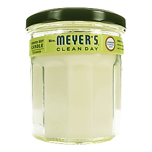 MRS. MEYER'S CLEAN DAY Soy Aromatherapy Candle, 35 Hour Burn Time, Made with Soy Wax and Essential Oils, Lemon Verbena, 7.2 oz