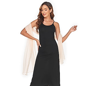 SURVODJA Women Shawls and Wraps for Evening Dress Lightweight Scarf Wedding Guest Shawl Wrap Bridesmaid Scarves(Champagne,79''×18'’)