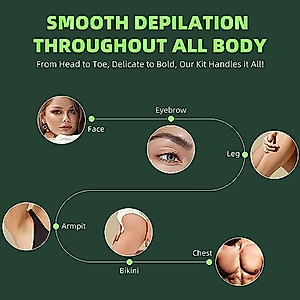 VENNCO Premium Digital Waxing Kit - Wax Melt Warmer Kit For Sensitive Skin Coarse Hair Removal - 14oz Hard Wax Beads & Silicone Liner -For Body Face Leg Bikini Brazilian -Home Waxing Kit For Women Men