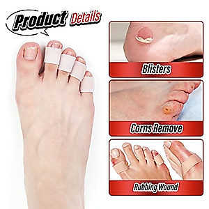 WLLHYF 20 Pieces Toe Sleeves, Gel Toe Protectors Toe Tube Pads Breathable Toe Covers Pinky Toe Spacers for Bunion Overlap Toe Hammer Toes Preventing Rubbing Relief Pain (20 White)