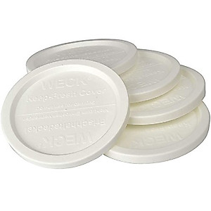 Weck Large JAR 5 Pack Keep Fresh Plastic LIDS, 5 Pack (Large = 4", 100mm Opening) Fits Models 738, 739, 740, 741, 742, 743, 744, 745, 776, 748, 974
