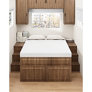 Zenzy 4" King Memory Foam Mattress Topper for RV, [CertiPUR-US Certified] [Pressure-Relieving] RV Mattress Topper with [Ultra Soft] [Washable] Cover, 72"x80" King