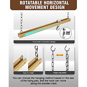 Cooks Standard NC-00269 Standard, Single Bar, 36-Inch Ceiling Mounted Wooden Pot Rack, Brown