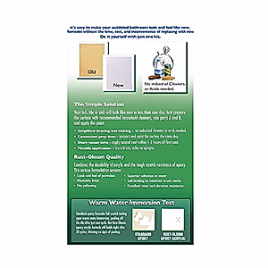 Rust-Oleum 7860519 Acrylic Tub And Tile Refinishing 2-Part Kit, White, 32 Fl Oz (Pack of 1)