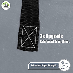 Cosy Family 90L Durable Storage Clothing Bags - Storage Containers Clothes Organizer with Reinforced Handle Sturdy Woven Fabric for Blankets, Bedding, Collapsible with Zipper, 6 Pack, Grey