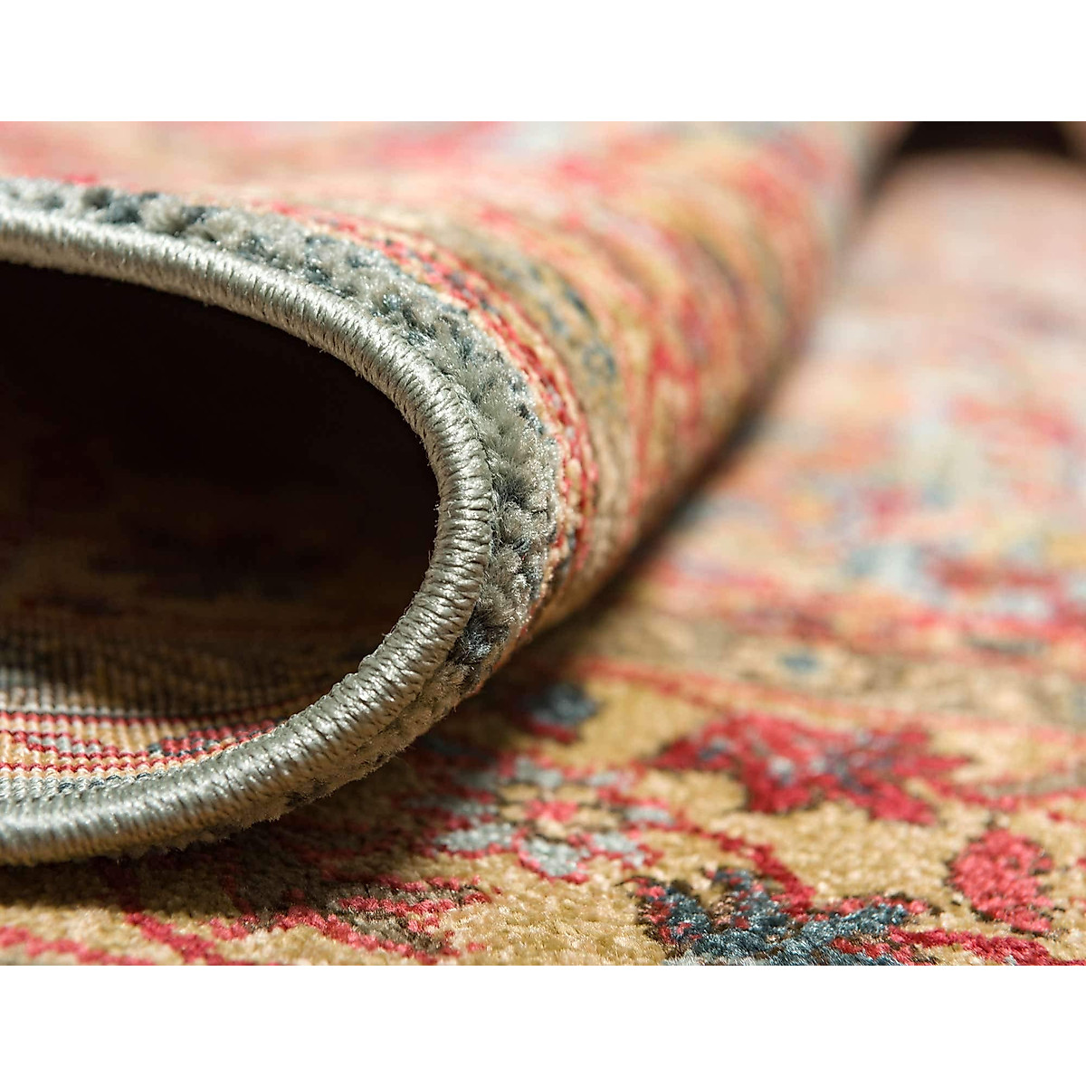 Unique Loom Edinburgh Collection Area Rug - Monroe (7' 1" x 10' Rectangle Blue/Brown)