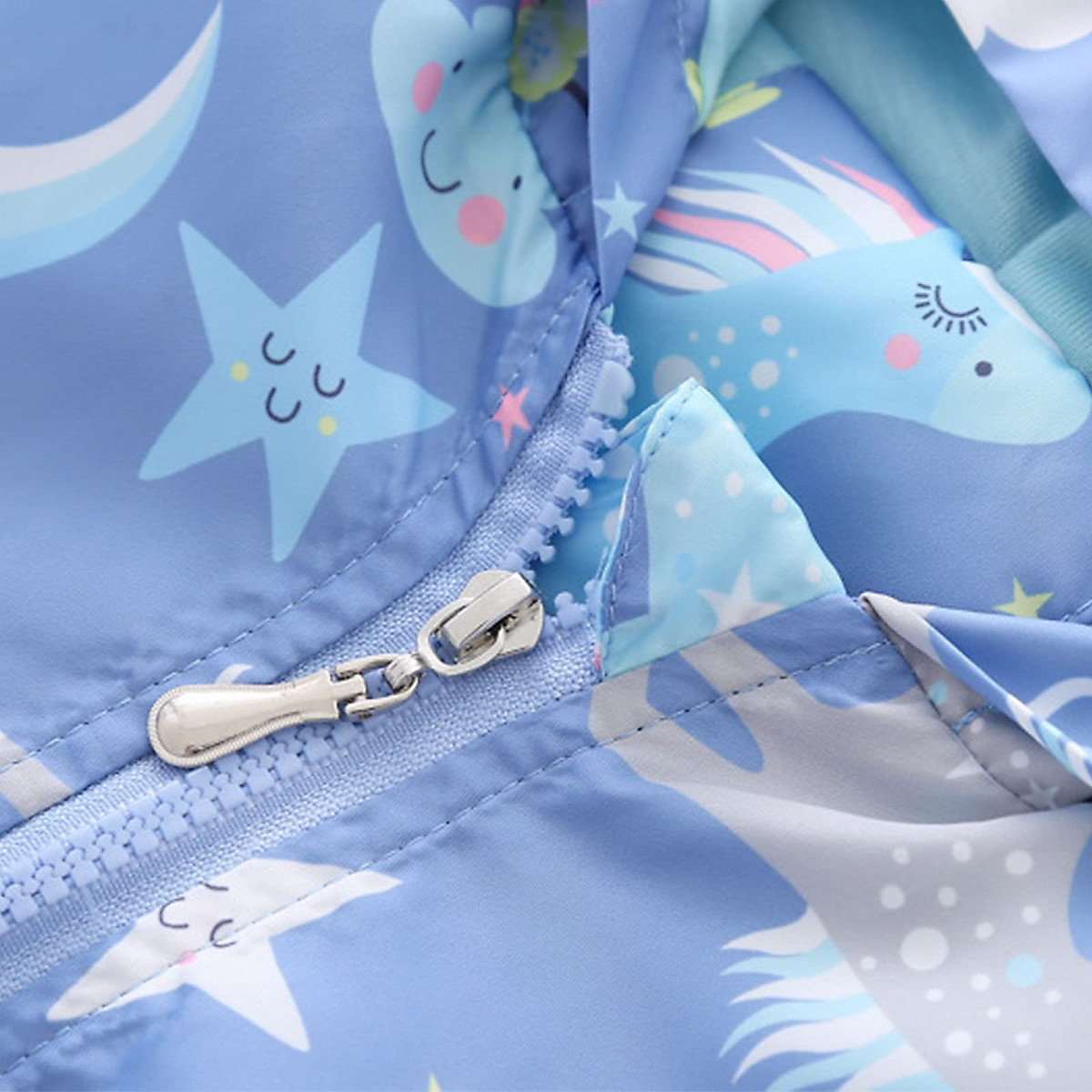 FEDPOP Toddler Fall Jackets Girls Spring Unicorn Windbreaker Outerwear Lightweight Coat Long Sleeve Casual Hoodie 2-8 Years