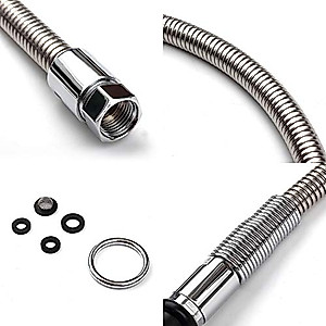 MSTJRY Spray Valve with 45" Pre Rinse Hose, Pre Rinse Sprayer with Flexible Stainless Steel Hose Assembly for Commercial Kitchen Faucets