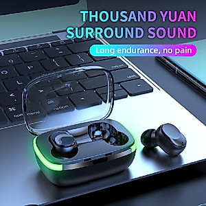 Wireless Earbuds Bluetooth Headphones with Wireless Charging Case IPX4 Waterproof Stereo Earphones in-Ear for SPOR, BLACK