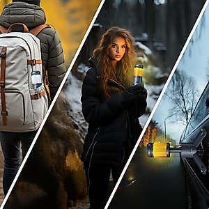 Camping Lantern Rechargeable - Multifunction LED Lantern Battery Powered 10000mAh- Portable Camping Lamp and Flashlight - Telescoping Camp Lights for Hiking,Camping,Emergency Lighting Black