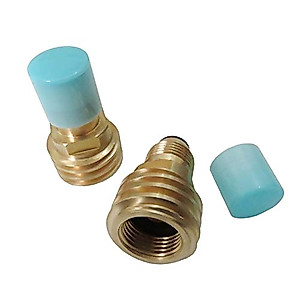 Propane Tank Adapter Converts POL LP Tank Service Valve to QCC1/Type1 Hose or Regualtor - Old to New Outlet Brass Refill Adapter (Pack 2)