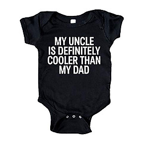 Sunray Clothing My Uncle is Definitely Cooler Than My Dad Baby Girl Boy Onesie Black