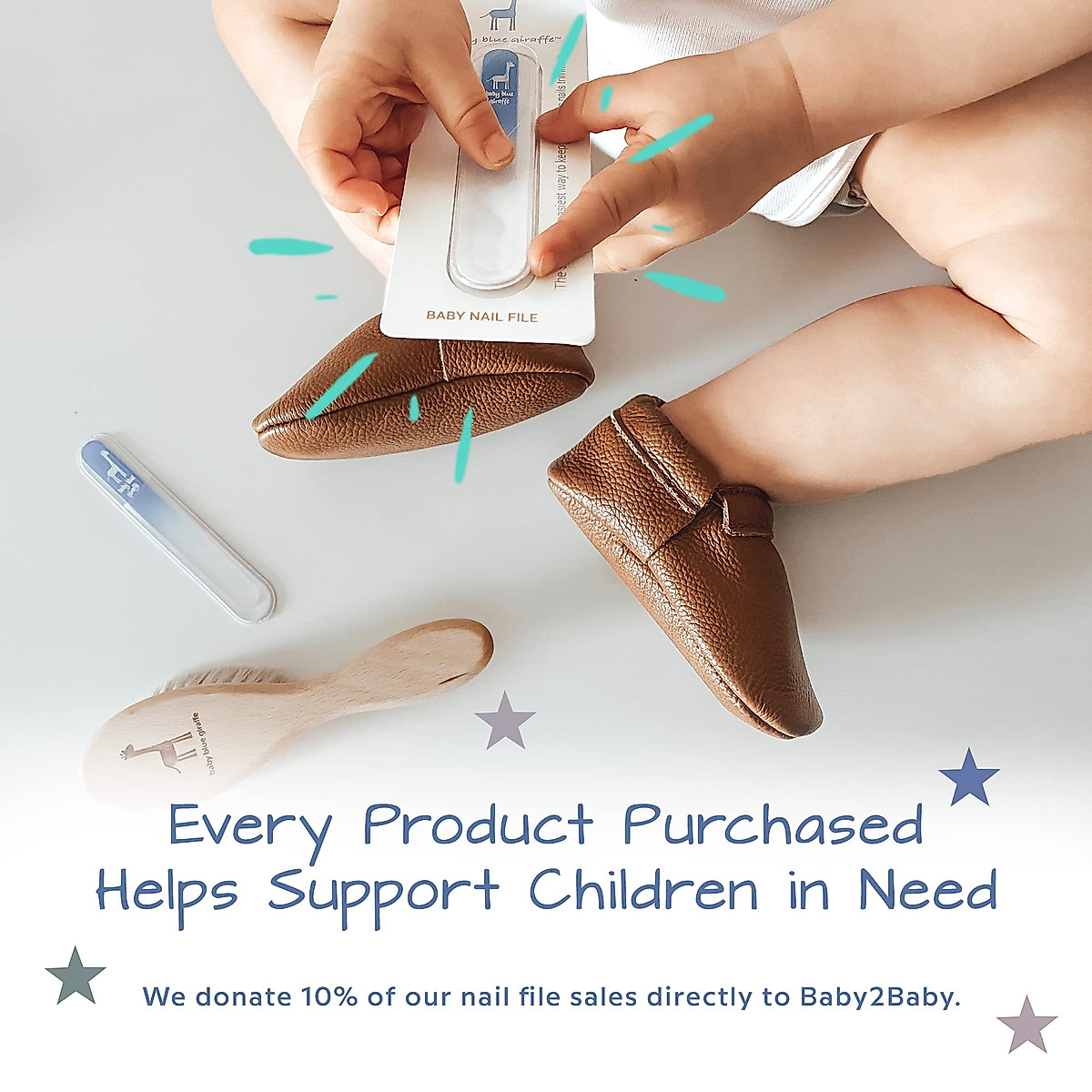 Baby Nail File, Safe Alternative for Nail Clippers, Must-Have Baby Essentials, Ideal Gift for Any Occasion Including Baby Shower, Blue - Baby Blue Giraffe