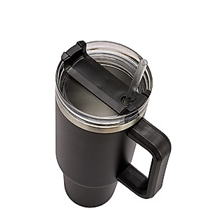 FAMKX 40oz Insulated Travel Mug Tumbler With Handle And Straw,Stainless Steel Double wall Vacuum Thermos Cup Keep Drink Cold and Hot (Caramel)