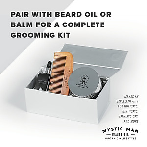 Mystic Man Organic Premium Beard Oil - (Promotes Growth, Softens and Strengthens Beard & Mustache), USDA Organic, Leave-In Conditioner with Sandalwood, and Jojoba Oil, 1.0 Fl oz.
