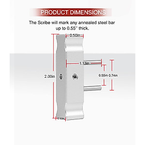 sixcow Aluminum Self Centering Scribe Doweling Jig, Center Scribe Scriber, Marking Centerline Tool for Knife, Metal, Barstock, Wood, etc