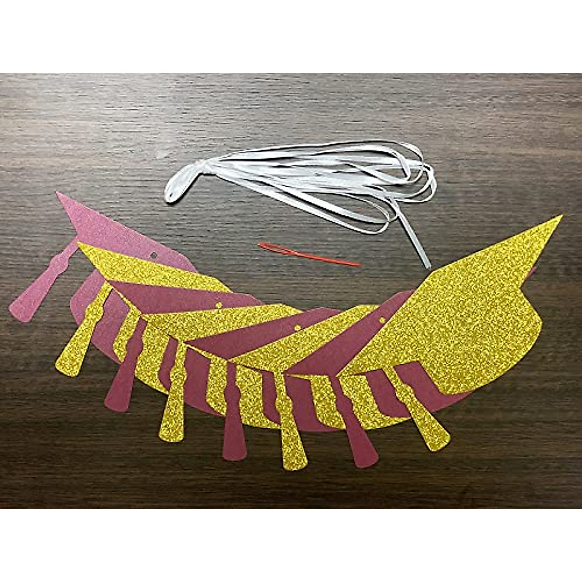 Graduation Decorations Maroon Gold 2023 Maroon Grad 4pcs Graduation Hat Banner Garlands Glitter Burgundy Gold for FSU Graduation Party Supplies 2023