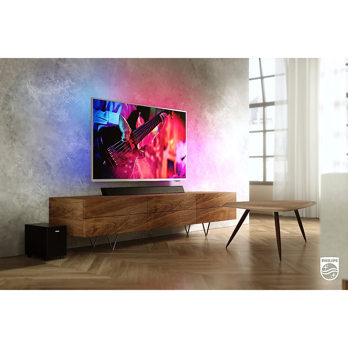 PHILIPS B5305 2.1 Soundbar Speaker with Wireless Subwoofer, Remote Control, Bluetooth Streaming and HDMI ARC (TAB5305) (Renewed)