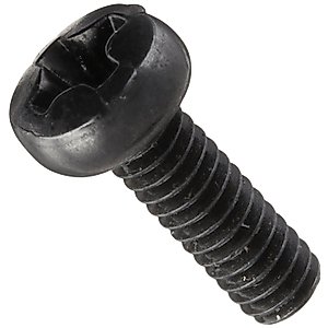 Small Parts M26D7985AB Steel Pan Head Machine Screw, Black Oxide Finish, Meets DIN 7985, #1 Phillips Drive, M2-0.4 Thread Size, 6 mm Length, Fully Threaded, Import (Pack of 100)