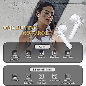 Wireless Earbuds Bluetooth 5.0 Headphones Noise Cancelling Air Buds Pods 3D Stereo Ear pods in-Ear Ear Buds with Deep Bass Earphones Sport Headsets for Android/Samsung/Apple iPhone