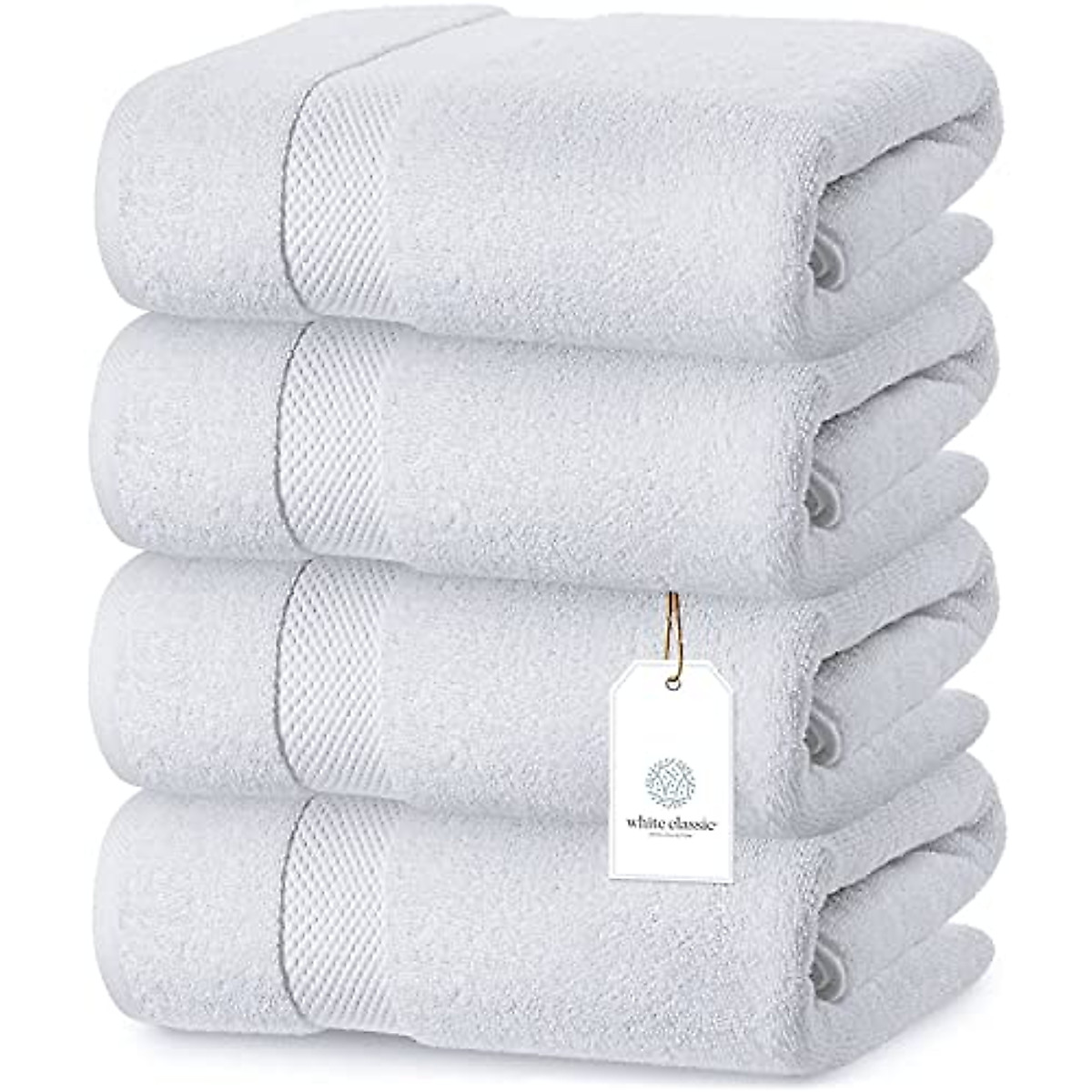 Luxury White Bath Large Towels | Set of 4 and Luxury Bath Sheet Towels Extra Large | 2 Pack Bundle