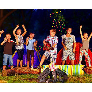 Electronic 3D Led Fake Flames Effect Night Lamp Led Artificial Flickering Fire Flame with 10 Pieces Gas Fireplace Logs Simulated Flame Lamp for Halloween Christmas Indoor Home Party Decorations