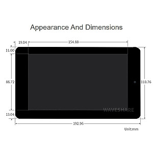 Waveshare 7inch Capacitive Touch Display Compatible with Raspberry Pi 4B/3B+/3A+/3B/2B/B+/A+/CM3/3+/4 with 5MP Front Camera 800×480 Resolution DSI Interface