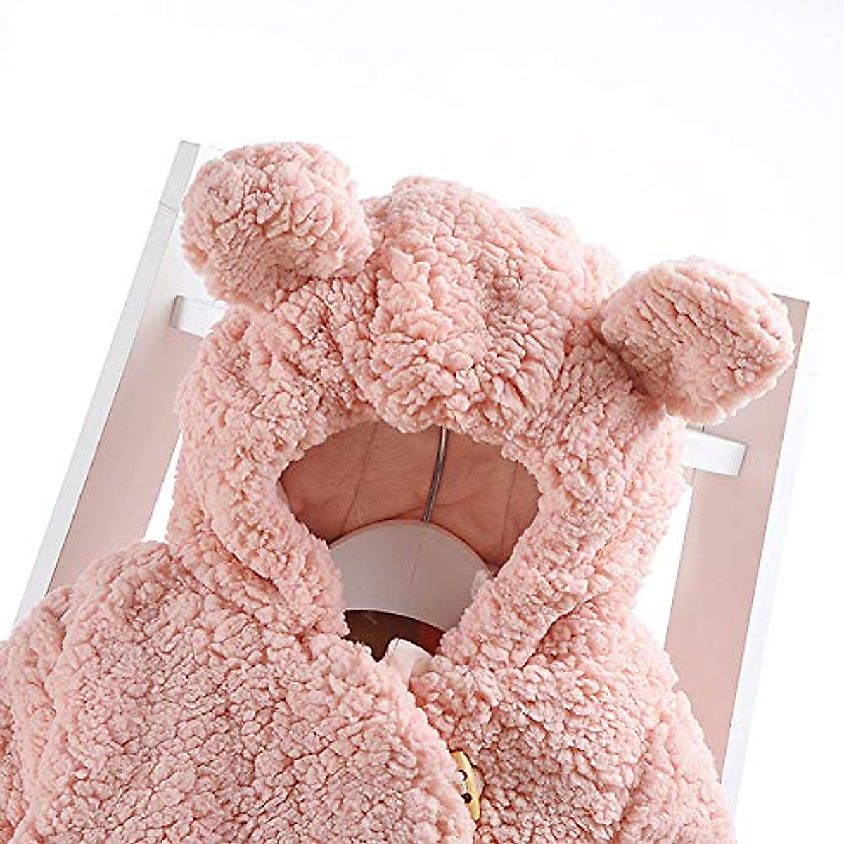 Aivtalk Baby Toodler Fuzzy Jacket Cute Hoodie Cotton Coat Winter Warm Outerwear (6-12 Months, Light Pink)