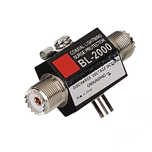 Sanpyl Coaxial Lightning Surge Protector, BL 2000 PL259 Female to PL259 Female Comprehensive Protection Coaxial Lightning Arrestor