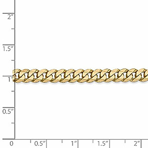 Leslie's Real 14kt Yellow Gold 5.75mm Flat Beveled Curb Chain; 22 inch