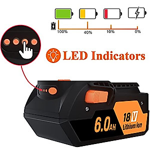 [Upgraded] 6000mAh 2Pack Replacement Battery for RIDGID 18V Compatible with RIDGID Battery 18V R840085 R840086 R840087 R840083 R840084 AC840087P AC840086 AC840085 Power Tool Replacement Battery